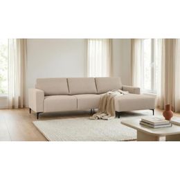 OTTO home Ecksofa &raquo;Tournon, L-Form, Breite 262 cm, Webstoff, Chenille&laquo; Designsofa im nordischen Stil, Wellenunterfederung, Metallf&uuml;&szlig;e braun 100% 