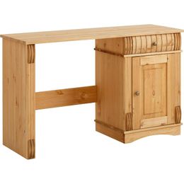 OTTO home Schreibtisch &raquo;Teresa&laquo; Ma&szlig;e (B/T/H): 120/37/73 cm, Computertisch mit Schublade, Massivholz, Breite 120 cm beige B/H/T: 120cm x 73cm x 37cm