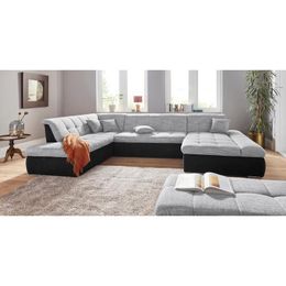 DOMO collection Wohnlandschaft &raquo;PB MORIC wahlweise mit Bettfunktion und Armteilverstellung U-Form&laquo; XXL-Format B/T/H: 353/216/80 cm, feine Steppung, 