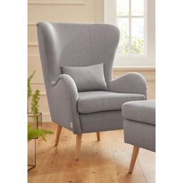 Home Affaire Sessel &raquo;Sallito, Ohrensessel, TV-Sessel&laquo; f&uuml;r Wohnzimmer, auch in Samtcord grau Struktur Hahnentritt (67% Polypropylen, 33% Polyester);