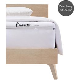 Fleuresse Spannbettlaken &raquo;Topper&laquo; aus Jersey-Elasthan, f&uuml;r eine Matratzenh&ouml;he bis 10 cm wei&szlig; Jersey-Elasthan, Obermaterial: 96% Baumwolle, 4% Elasthan