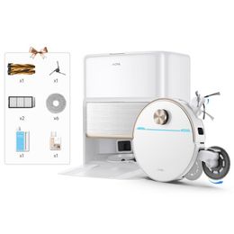 Mova Saugroboter &raquo;mit Wischfunktion V70 Ultra Complete, 40.000 Pa Saugkraft&laquo; MaxiReachX-Doppelverl&auml;ngerung, 15N Abw&auml;rtsdruck & 300 U/min Wischen wei&szlig; 