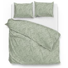 ZO HOME Bettw&auml;sche &raquo;Fiori-di-Satinado&laquo; 3 Stk. Bettw&auml;sche aus 100% Baumwolle, hochwertiges Mako-Satin gr&uuml;n Mako-Satin, Obermaterial: 100% Baumwolle B/L