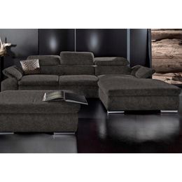 Sit & More sit&more Ecksofa &raquo;Alcudia L-Form&laquo; wahlweise mit Schlaffunktion schwarz Struktur;Luxus-Kunstleder;Primabelle -Microfaser B/H/T: 285cm x 73cm x 174cm, 