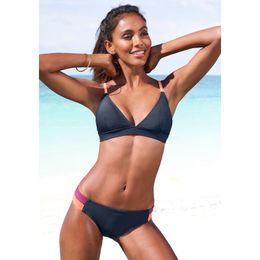 active by Lascana Lascana Active Damen LASCANA ACTIVE Triangel-Bikini-Top &raquo;Wind&laquo; mit Kontrastdetails blau 32, Cup A/B