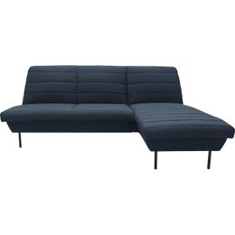 LOOKS by Wolfgang Joop Ecksofa &raquo;LOOKS IX L-Form&laquo; Quersteppung, ohne Armlehnen blau 100% Polyester B/H/T: 214cm x 92cm x 168cm, Feinstruktur, Longchair