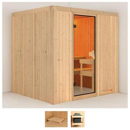 Karibu Sauna &raquo;Dima&laquo; Set, ohne Ofen beige ohne Ofen, (ohne Ofen)