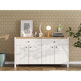 Home Affaire Sideboard &raquo;BEDFORD Kommode, Kombikommode, Anrichte, Schrank&laquo; MDF-Profil 2D ummantelt, Hotstamping MDF, Metall, Spanplatte B/H/T: 162,5cm 