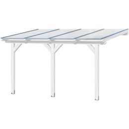 Skan Holz Terrassendach &raquo;Andria&laquo; Leimholz wei&szlig; Polycarbonat (PC) B/H/T: 434cm x 258cm x 250cm