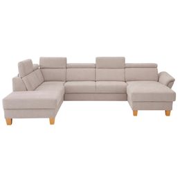OTTO home Wohnlandschaft &raquo;Conville U-Form&laquo; Kopfteilverstellung wahlweise mit Schlaffunktion und Bettkasten grau 100% Polyester B/H/T: 322cm x 84cm x 