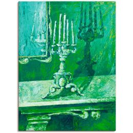Artland Leinwandbild &raquo;Barocker Leuchter&laquo; Innenarchitektur 1 Stk. tlg. auf Holzrahmen gespannt gr&uuml;n Leinwand B/H/T: 45cm x 60cm, Leinwandbild Innenarchitektur 