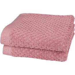 Ross Handt&uuml;cher &raquo;Harmony&laquo; 100 % Baumwolle, Hoch Tief Struktur, viele Farben rosa Frottier, Baumwolle B/L: 50cmx100cm, 2 Stk., Frottier