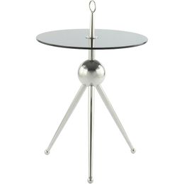 Kayoom Beistelltisch &raquo;Ontario 325, Runde Glasplatte aus Sicherheitsglas, 100% Edelstahl&laquo; 1 Stk. tlg. Minimalistisch, Gestell in Tripod-Design, mit Tragering 