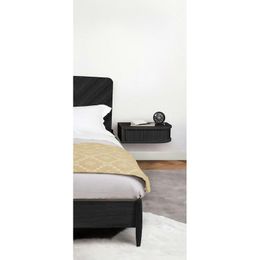 WOODMAN Nachttisch &raquo;Farsta&laquo; in 3 Farben, mit Tambourschiebet&uuml;ren, mit Eichenholz furniert, FSC schwarz B/H/T: 40cm x 12cm x 30cm