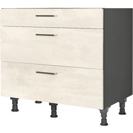 Nobilia Kochfeldumbauschrank &raquo;"Riva", vormontiert, mit Schubkasten und Ausz&uuml;gen,&laquo; in den Breiten 60 und 90 cm wei&szlig; B/H/T: 90cm x 87cm x 58,3cm, 