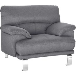 Trendmanufaktur Sessel &raquo;Cecilia II, Loungesessel in italienischem Design&laquo; breite und bequeme Armlehnen grau Microfaser Vintage (100% Polyester);
