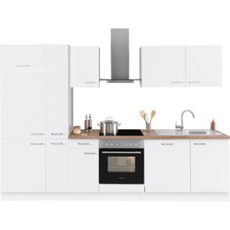 Optifit K&uuml;chenzeile &raquo;Iver Breite 300 cm&laquo; mit Hanseatic E-Ger&auml;ten, inkl. K&uuml;hlschrank wei&szlig; B/H/T: 300cm x 207cm x 60cm