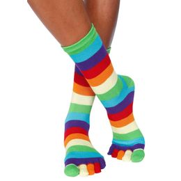 H.I.S. H.I.S Damen Zehensocken &raquo;F&uuml;nf Finger Socken, Zehenspalt Design, Geeignet f&uuml;r den Alltag&laquo; Packung, 1 Paar tlg. im Streifenmuster weich und 