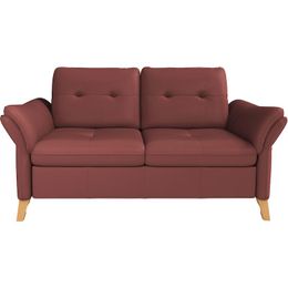 Sit & More sit&more 3-Sitzer &raquo;G&ouml;teborg&laquo; inklusive Sitztiefenverstellung und Federkern rot B/H/T: 191cm x 90cm x 102cm, NaturLEDER Stoff, Inklusive 