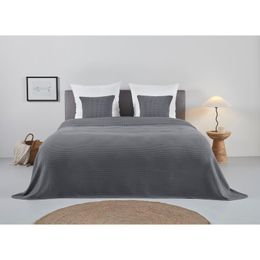 OTTO home Tagesdecke &raquo;Greta&laquo; in Waffelpiqu&eacute; Optik, viele Farben erh&auml;ltlich, Decke ab 140 x 200 cm grau Baumwolle B/L: 230cm x 250cm