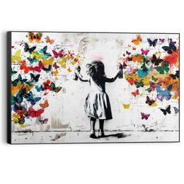 Reinders Wandbild &raquo;Wolke von Schmetterlingen&laquo; Kinderzimmer - M&auml;dchen - Mehrfarbig - MDF - Street Art - 90x60 cm bunt B/H/T: 90cm x 60cm x 3cm
