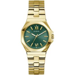 Guess Damen Quarzuhr &raquo;EMPRESS&laquo; Armbanduhr, Damenuhr, Edelstahlarmband gold Einheitsgr&ouml;&szlig;e