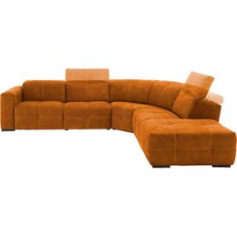 Egoitaliano Ecksofa &raquo;Sauvanne, Designsofa der Extraklasse, elegant und bequem, L-Form&laquo; wahlweise mit elektrischer Relaxfunktion, Kopfteilverstellung braun Luxus-