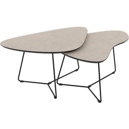 Hela Couchtisch &raquo;PISA&laquo; Set, 2 Stk. tlg. 2er Set, Platten in Nierenform, gefr&auml;st, Schweizer Kante B/H/T: 87cm x 43cm x 59cm, Cashmere/Schwarz