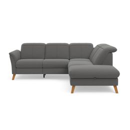 Sit & More sit&more Ecksofa &raquo;Romero L-Form&laquo; wahlweise mit oder ohne TV-Funktion, Schlaffunktion, Bettkasten grau 90% Polyester 10%Polyamid B/H/T: 250cm x 91cm x 