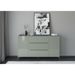 set one by Musterring Sideboard &raquo;Reno&laquo; 1 Stk. tlg. Mit Winkelfu&szlig; in diversen Farben, 108 cm H&ouml;he & Farbauswahl gr&uuml;n Glas, Holzwerkstoff B/H/T: 182cm x