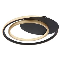 Globo LIGHTING Deckenleuchte &raquo;RODAN&laquo; LED-Modul 1 Stk. Deckenleuchte Schwarz/Gold, Acryl opal, dimmbar, LED 36W 1, H: 6,1cm, 1 Stk.