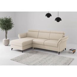 Sit & More sit&more Ecksofa &raquo;Glendale, L-Form&laquo; inkl. Kopfteilverstellung,wahlweise mit Vorziehsitz und Bettkasten beige 95% Polyester, 5% Polyamid B/H/T: 253cm x