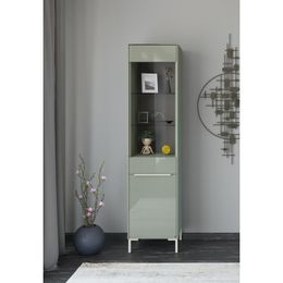 set one by Musterring Standvitrine &raquo;Reno&laquo; 1 Stk. tlg. Mit Winkelfu&szlig; in diversen Farben, 199 cm H&ouml;he & Farbauswahl Glas, Holzwerkstoff olivgr&uuml;nmatt 