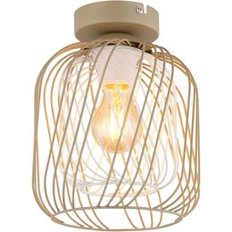 Globo LIGHTING Deckenleuchte &raquo;DICHTI&laquo; E27 1 Stk. Deckenlampe/ Wohnzimmer-Leuchte/ Schlafzimmer-Leuchte/ Flur K&uuml;che beige &Oslash; 18cm H: 24,5cm, 1 Stk.