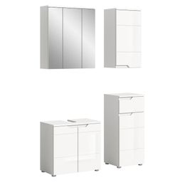 Welltime Badm&ouml;bel-Set &raquo;CAPRI, 4-teilig, mit eingefasster Griffmulde, bestehend aus:&laquo; wei&szlig; B/H/T: 116cmcm x 193cmcm x 34cmcm
