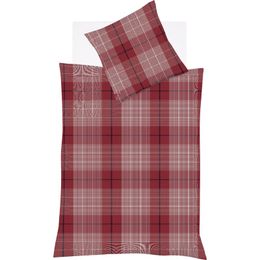 Fleuresse Bettw&auml;sche &raquo;Lech 4112&laquo; 3 Stk. Edelflanell, Baumwolle, in Gr. 135x200, 155x220, 200x200cm rot Flanell, Obermaterial: 100% Baumwolle B/L: 