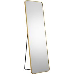 Salesfever Ganzk&ouml;rperspiegel &raquo;Design Spiegel f&uuml;r stilvolle Einrichtung&laquo; Eleganz in Gold - Rahmen inklusive gold Aluminium, Spiegelglas B/H/T: 50cm x 