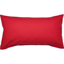 Janine Kissenbezug &raquo;PIANO 0125 31 80x80&laquo; mit Rei&szlig;verschluss rot Mako-Soft-Seersucker, Seersucker B/L: 80cm x 40cm, 1 Stk., Mako-Soft-Seersucker