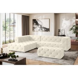 Home Affaire Ecksofa &raquo;FOLLINA&laquo; L-Form, mit klassischer Chesterfield-Knopfheftung beige 100% Polyester B/H/T: 325cm x 71cm x 228cm, Samtvelours, 