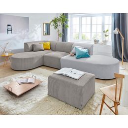 OTTO home Sofa-Eckelement &raquo;Alesund&laquo; als Einzelelement oder Modulteil grau Cord (100% Polyester);Filzoptik (100% Polyester) Cord, Armlehne links
