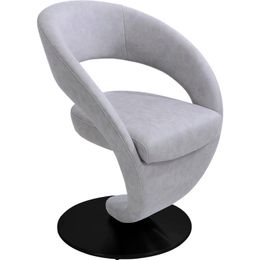K+w Komfort & Wohnen K+W Komfort & Wohnen Esszimmerstuhl &raquo;Wave, Drehstuhl&laquo; () Design-Drehstuhl, schwarzer Drehteller grau 785: Microfaser, 100% Polyester B/H/T: 62cm x 