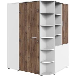 wimex Eckkleiderschrank &raquo;Joker&laquo; begehbarer Kleiderschrank, Garderobe, Eckl&ouml;sung wei&szlig; B/H/T: 124cm x 198cm x 148cm