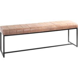 HAKU Polsterhocker &raquo;Flurbank, Garderobenbank, Sitzbank&laquo; rechteckig - aus Leder Braun - B/T/H 150/38/48 cm schwarz B/H/T: 150cm x 48cm x 38cm, Leder