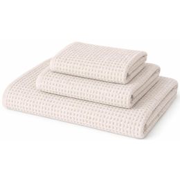 Egeria Handtuch &raquo;LIVA&laquo; 50x100 cm, Waffelpiqu&eacute; Struktur beige Waffelpiqu&eacute;, Baumwolle B/L: 50cmx100cm, 2 Stk., Waffelpiqu&eacute;