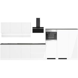 KOCHSTATION K&uuml;chenzeile &raquo;KS-Virginia,neu in verbesserter Ausf&uuml;hrung&laquo; Arbeitsplatte 38 mm stark, Stauraum, Softclose, Breite 410 cm, Softclose, 