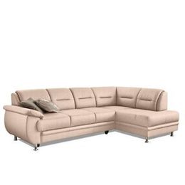 Sit & More sit&more Ecksofa &raquo;Mailand L-Form, B: 250 cm&laquo; optional Schlaffunktion,Ottomane,inkl 5 Jahre Herstellergarantie beige Luxus-Kunstleder;Kunstleder 