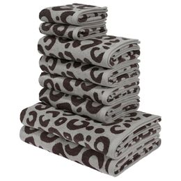 OTTO home Handtuch Set &raquo;Anna Leopardenmuster, 8-tlg Handtuch-Set, 100% Baumwolle&laquo; Set 8 Frottiervelours Duscht&uuml;cher, Handt&uuml;cher und G&auml;stet&uuml;cher, weich