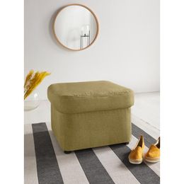 DOMO collection Hocker &raquo;Papenburg elegant und zeitlos, B/T 57/57cm&laquo; in gro&szlig;er Farbvielfalt gr&uuml;n Luxus-Microfaser (100% Polyester);Struktur ( 90% 
