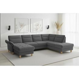 Sit & More sit&more Wohnlandschaft &raquo;Pamela U-Form, B: 292 cm, optional Schlaffunktion & Armteilverstellung&laquo; mit Federkern grau 95% Polyester 5% Polyamid B/H/T: 