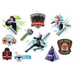Komar Wandtattoo &raquo;Clone Wars Badges - Gr&ouml;&szlig;e 100 x 70 cm&laquo; selbstklebend, Wandsticker, Kinderzimmer bunt Folie B/H/T: 100cm x 70cm